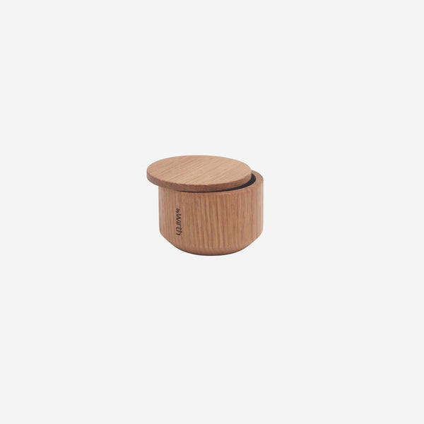Ekta Living Salt Me Salt Jar Oiled Oak | Salt Jar | Simple Form