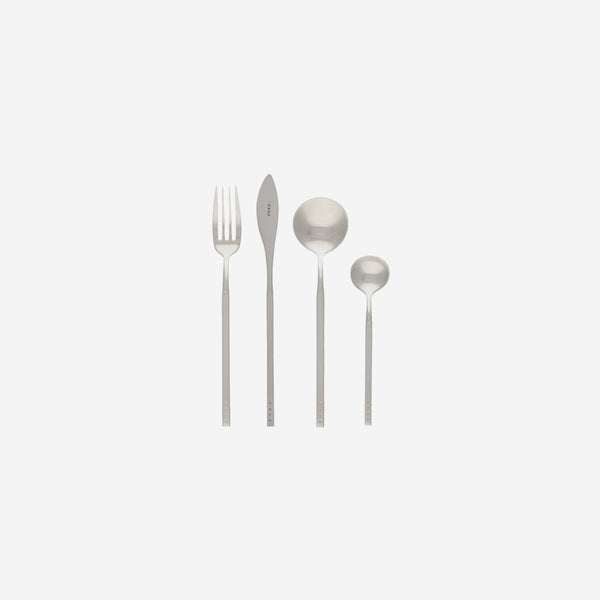 KROF Cutlery Set 24 Piece Brushed Silver | Simple Form