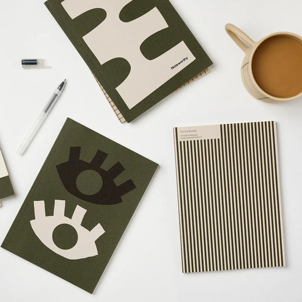 Kinshipped Green Thin Stripe Notebook | Simple Form