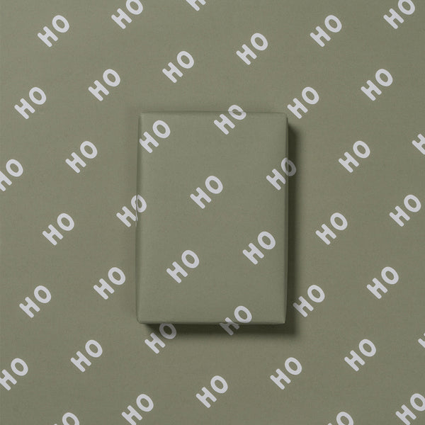 Made Paper Co Ho Ho Ho Wrapping Paper Roll Pine Green | Simple Form