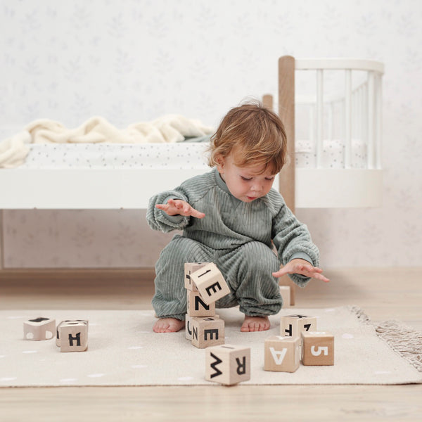 Ooh Noo Wooden Alphabet Blocks Black | Simple Form