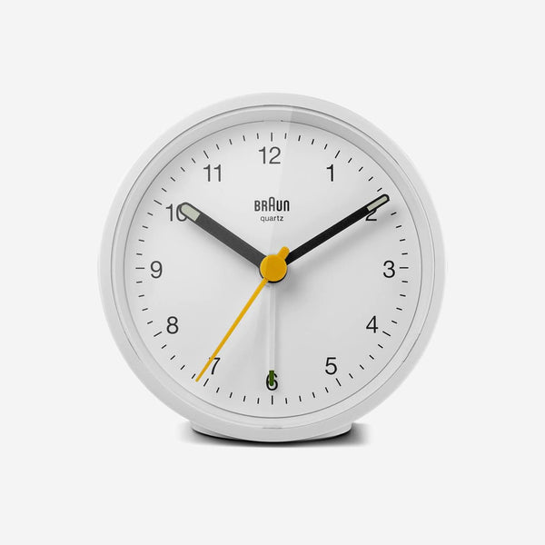 Braun BC12W Classic Analogue Alarm Clock White | Simple Form