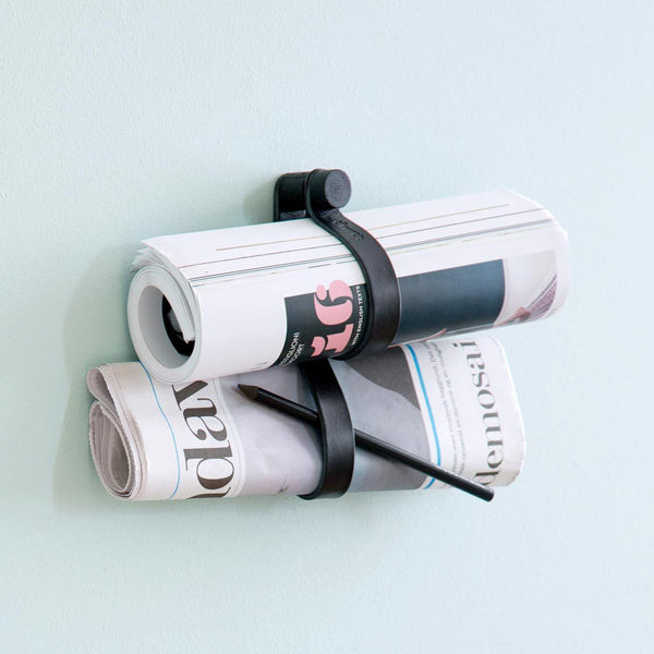 Ekta Living Double Leather Loop Hook Black | Hooks & Hangers | Simple Form